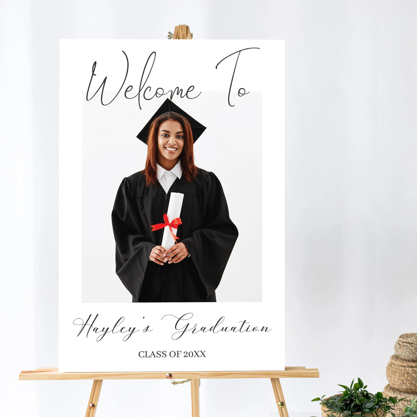 Customizable Graduation Welcome Sign With Photo | Grad Announcement ...