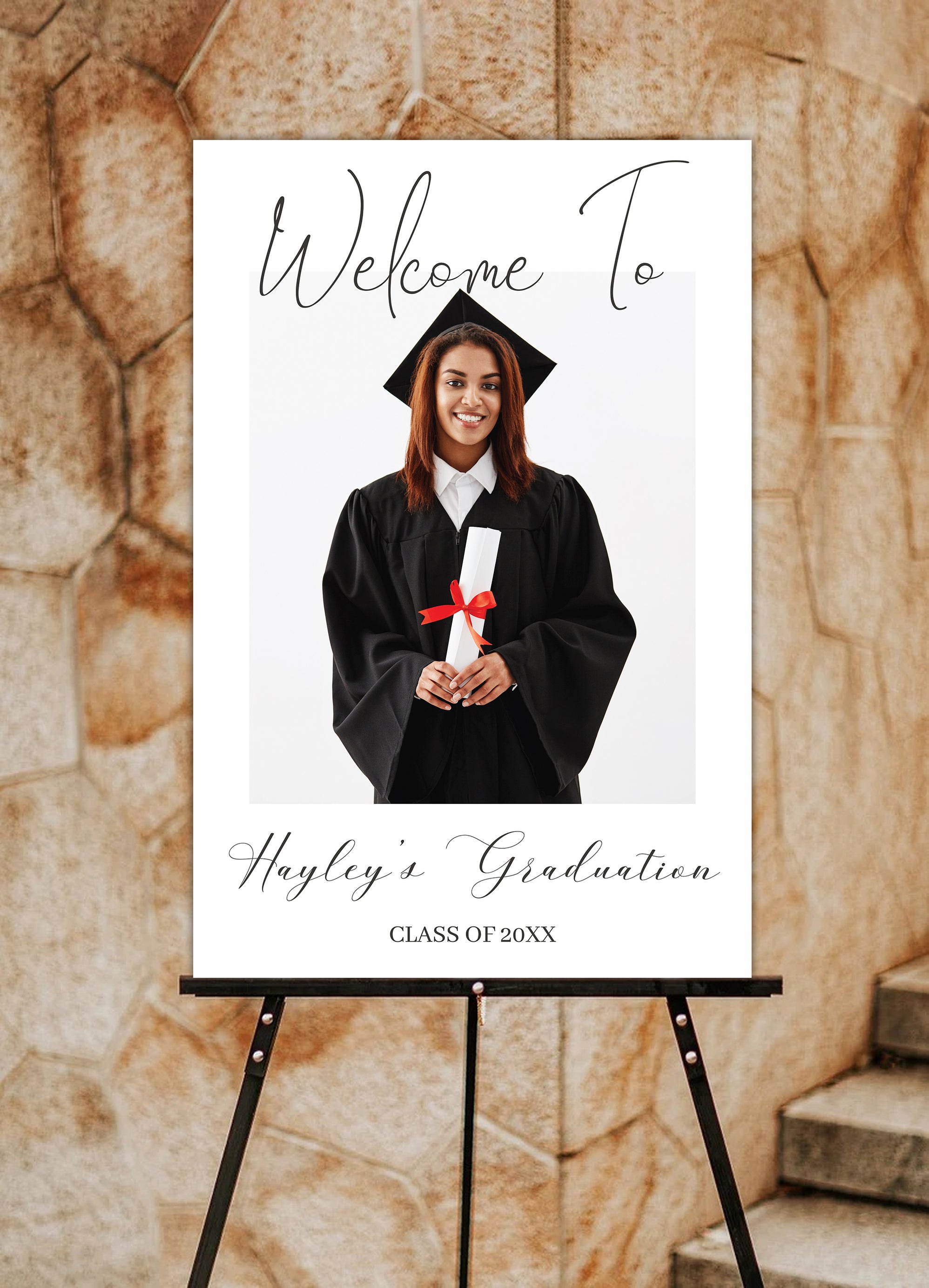 Customizable Graduation Welcome Sign With Photo | Grad Announcement ...
