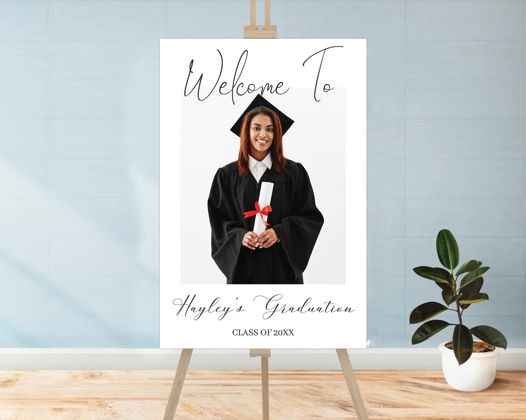 Customizable Graduation Welcome Sign With Photo | Grad Announcement ...