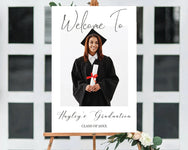 Customizable Graduation Welcome Sign With Photo | Grad Announcement ...