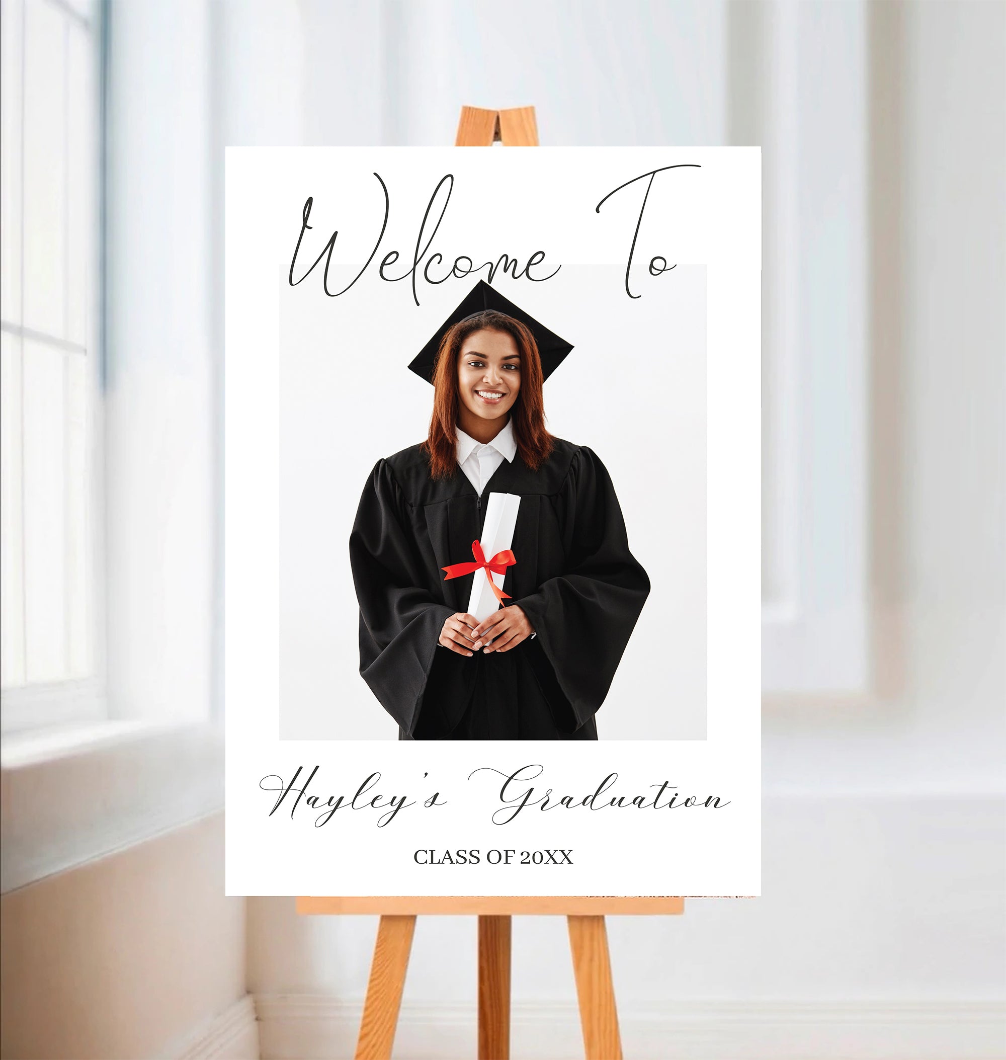 Customizable Graduation Welcome Sign With Photo | Grad Announcement ...