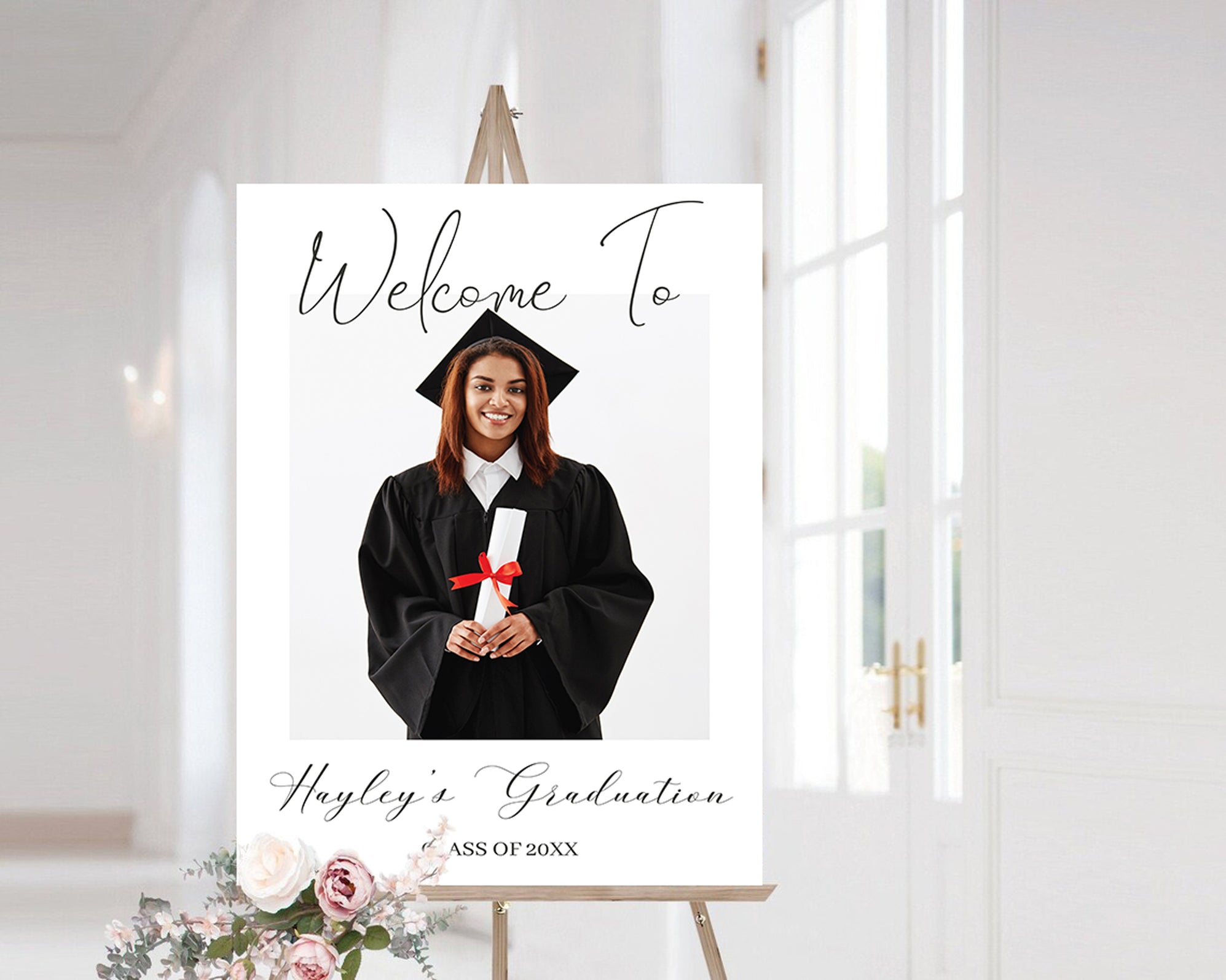 Customizable Graduation Welcome Sign With Photo | Grad Announcement ...
