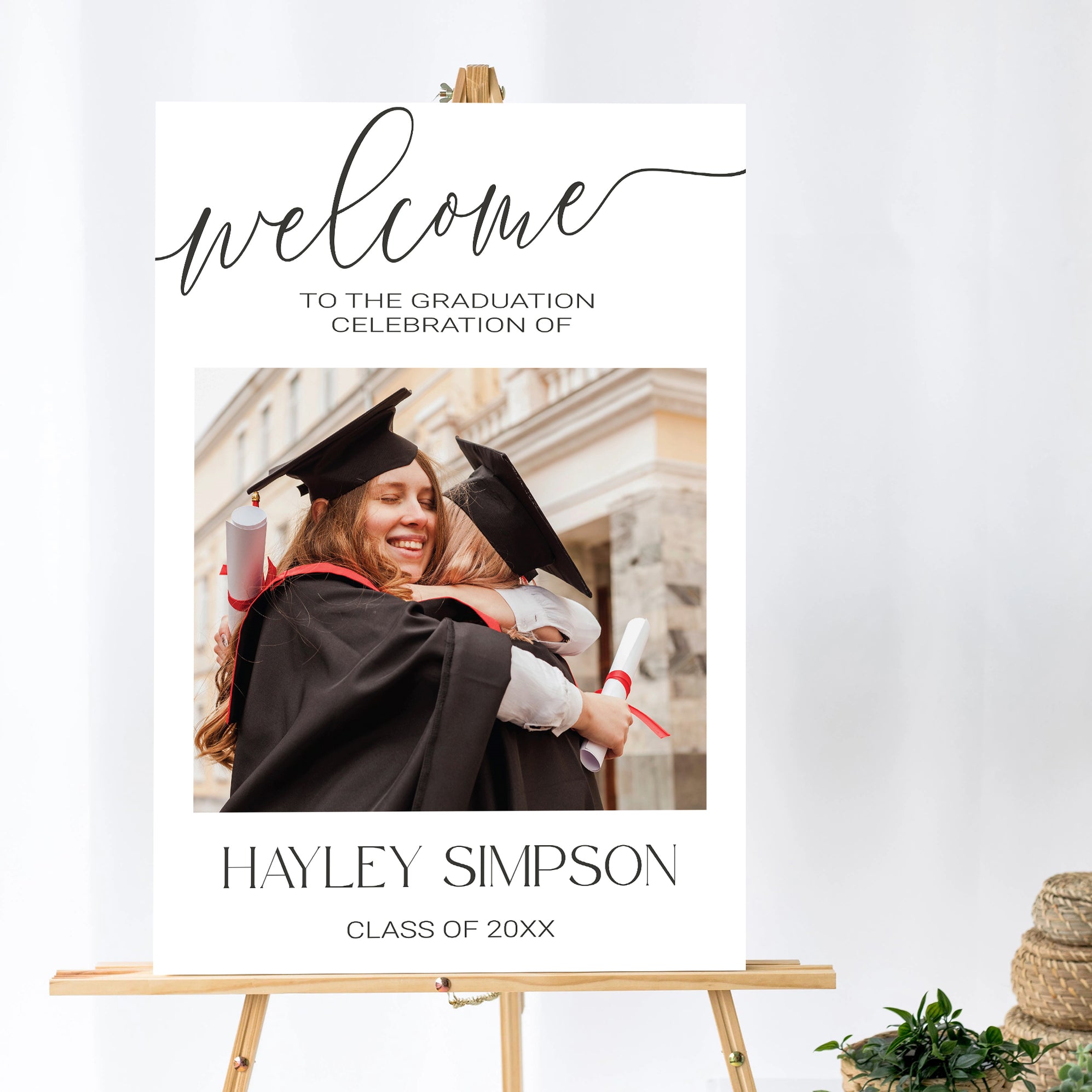 DIY Graduation Welcome Sign With Photo | Digital Grad Welcome Party ...