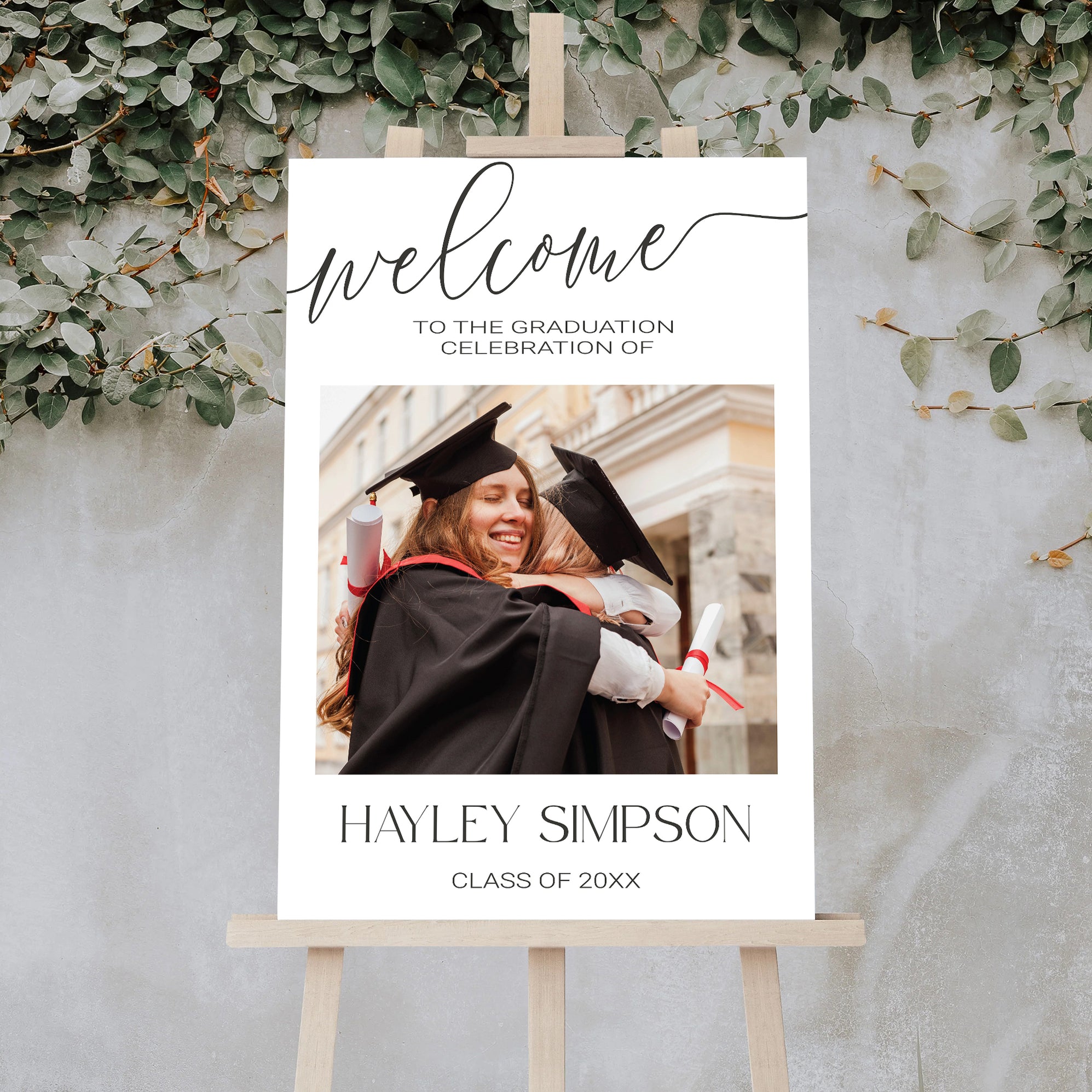 DIY Graduation Welcome Sign With Photo | Digital Grad Welcome Party ...