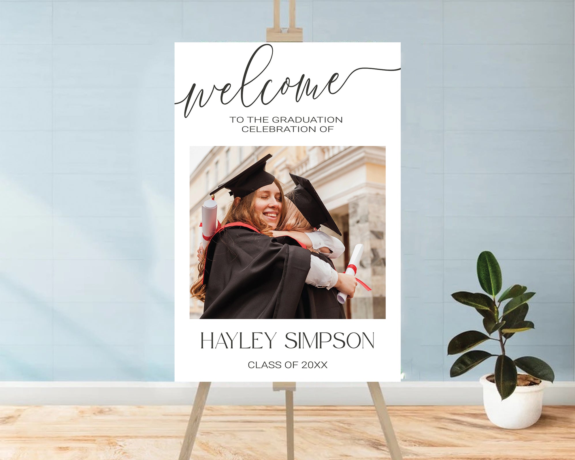 DIY Graduation Welcome Sign With Photo | Digital Grad Welcome Party ...