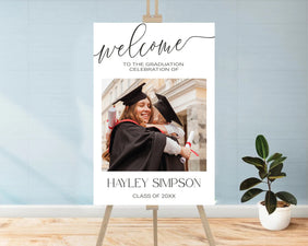 DIY Graduation Welcome Sign With Photo | Digital Grad Welcome Party ...