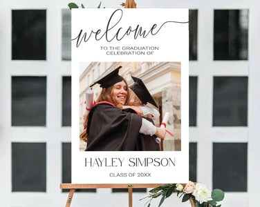 DIY Graduation Welcome Sign With Photo | Digital Grad Welcome Party ...