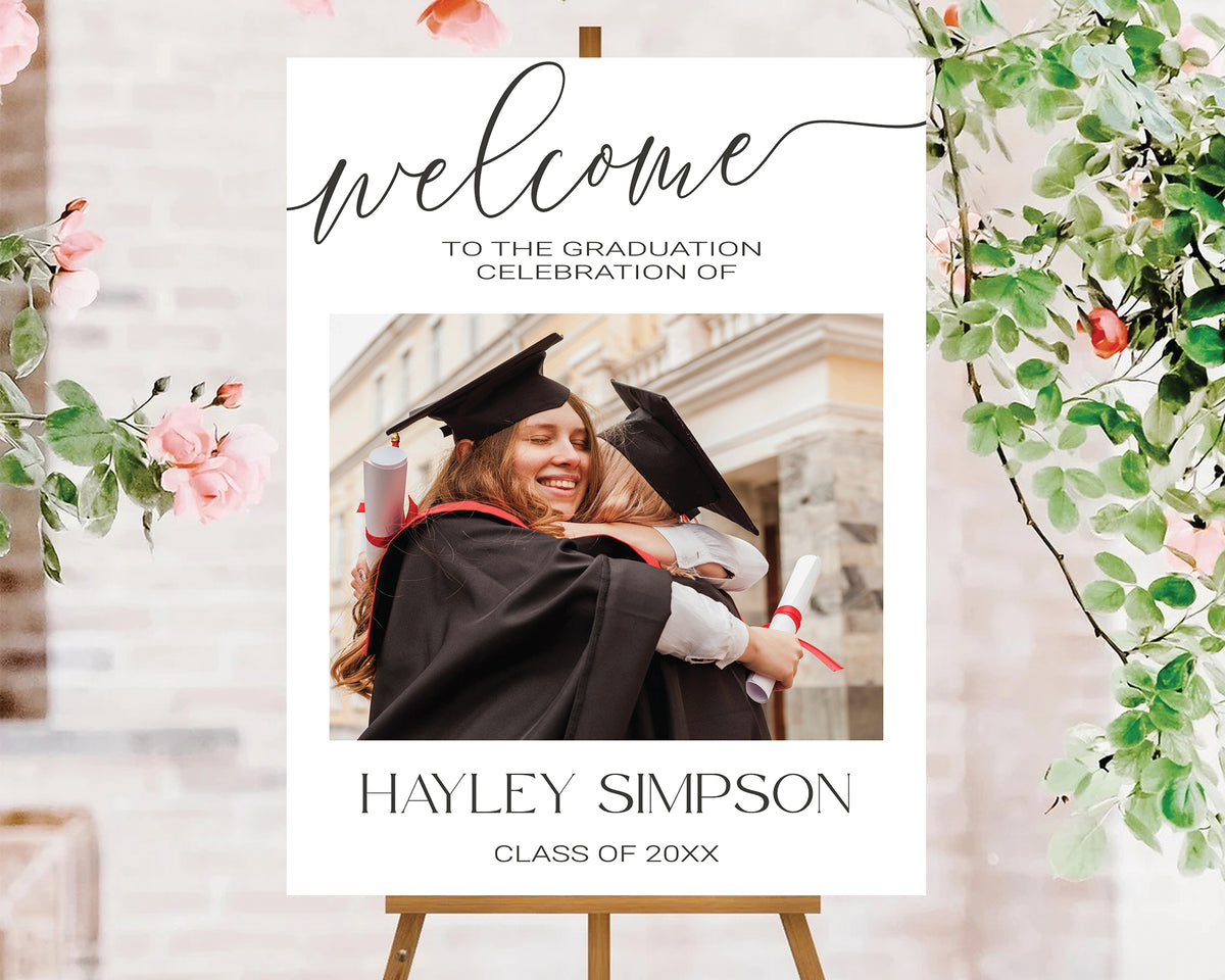 DIY Graduation Welcome Sign With Photo | Digital Grad Welcome Party ...