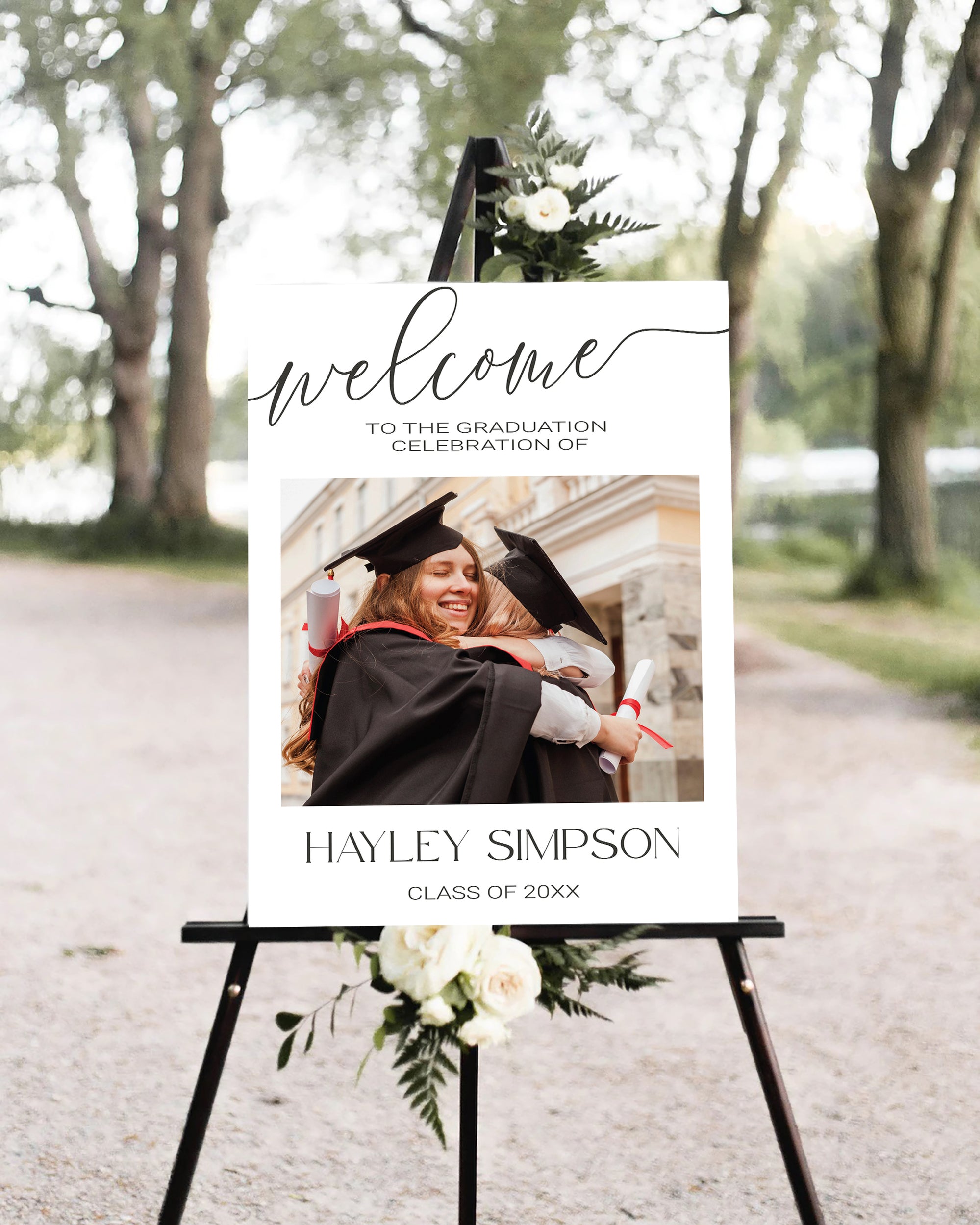 DIY Graduation Welcome Sign With Photo | Digital Grad Welcome Party ...