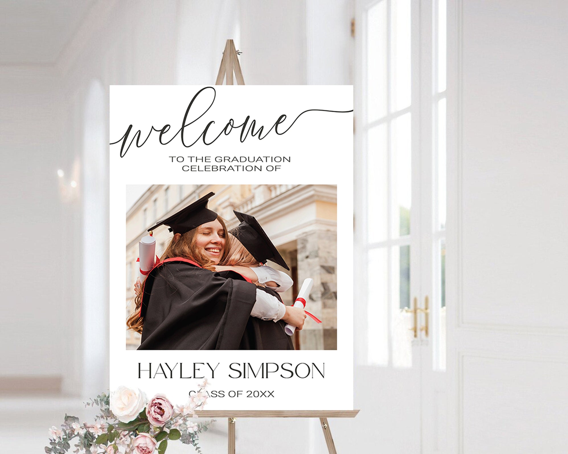 DIY Graduation Welcome Sign With Photo | Digital Grad Welcome Party ...