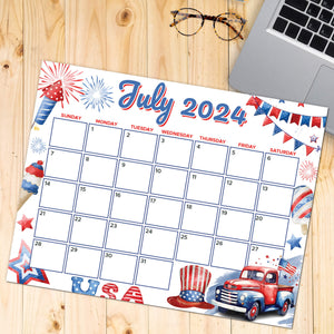 PDF Patriotic Independence Day Themed Calendar | Printable 4th of July ...