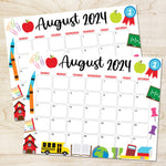 PDF August 2024 Back To School Calendar | Printable Back to School ...