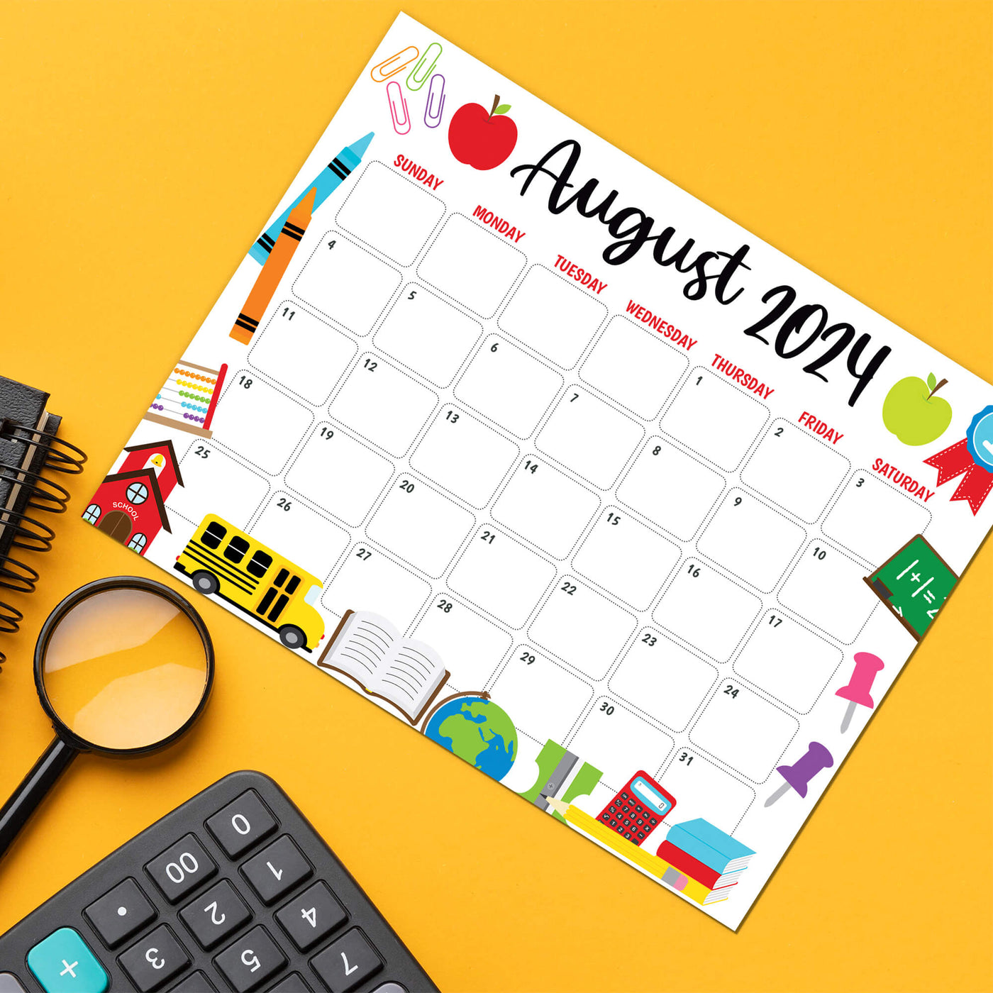 PDF August 2024 Back To School Calendar | Printable Back to School ...