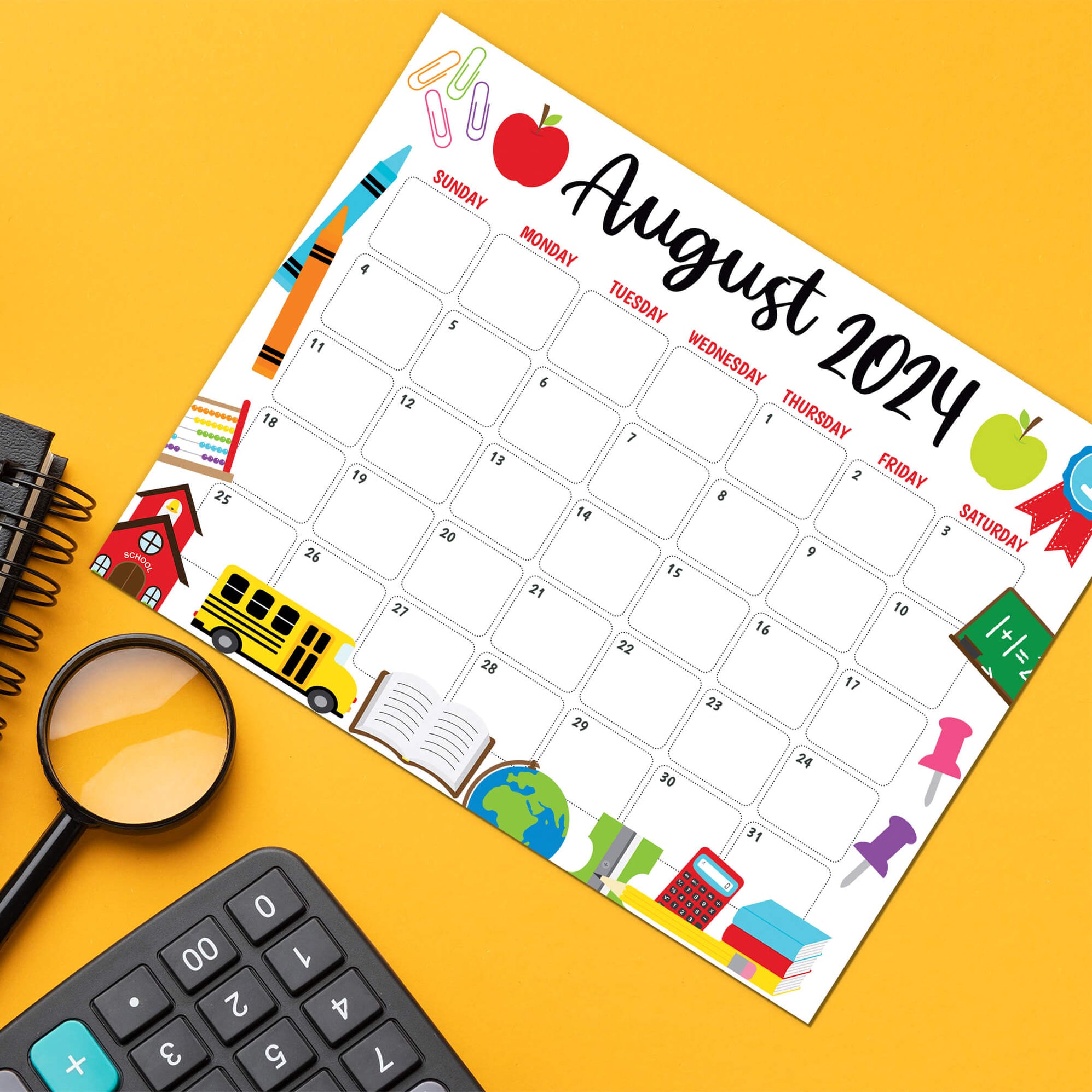 PDF August 2024 Back To School Calendar | Printable Back to School ...