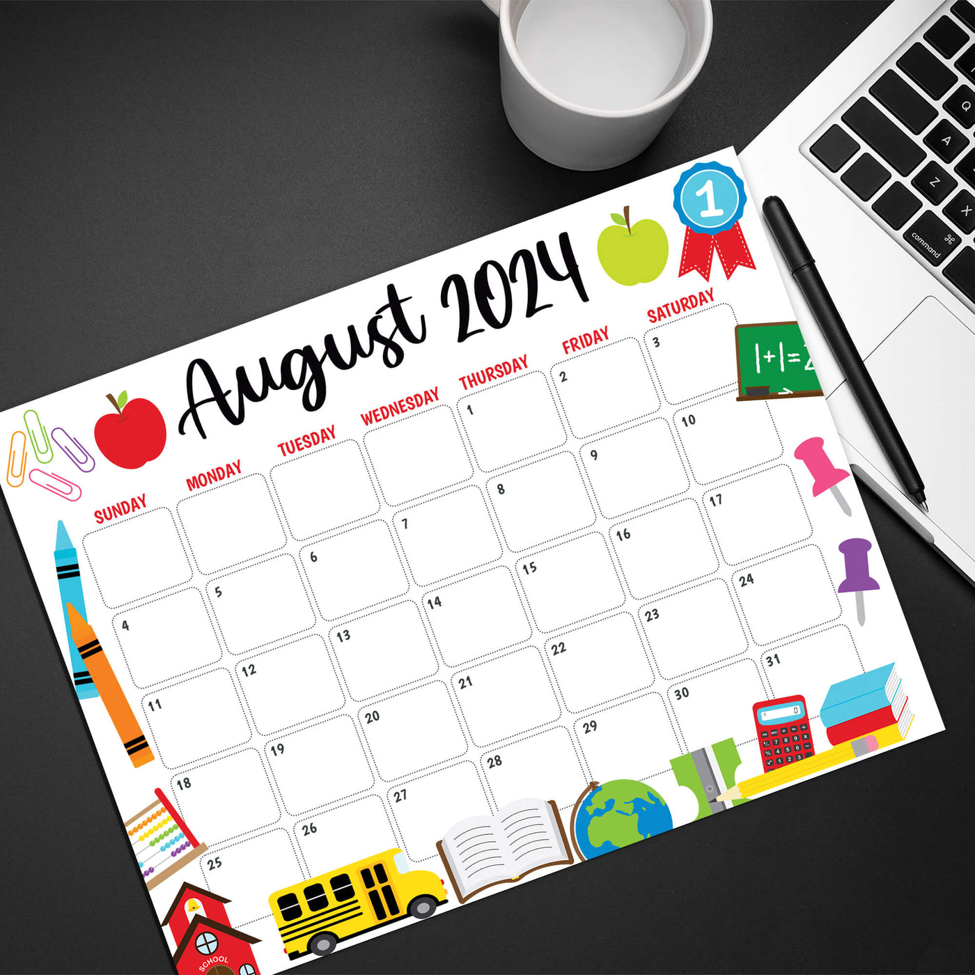 PDF August 2024 Back To School Calendar | Printable Back to School ...