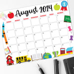 PDF August 2024 Back To School Calendar | Printable Back to School ...