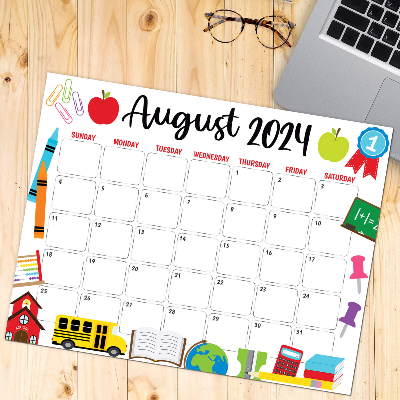 PDF August 2024 Back To School Calendar | Printable Back to School ...