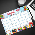 PDF Back To School Themed August 2024 Calendar | Printable School Days ...
