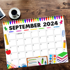 Back to School September 2024 Printable Calendar - Posh Park