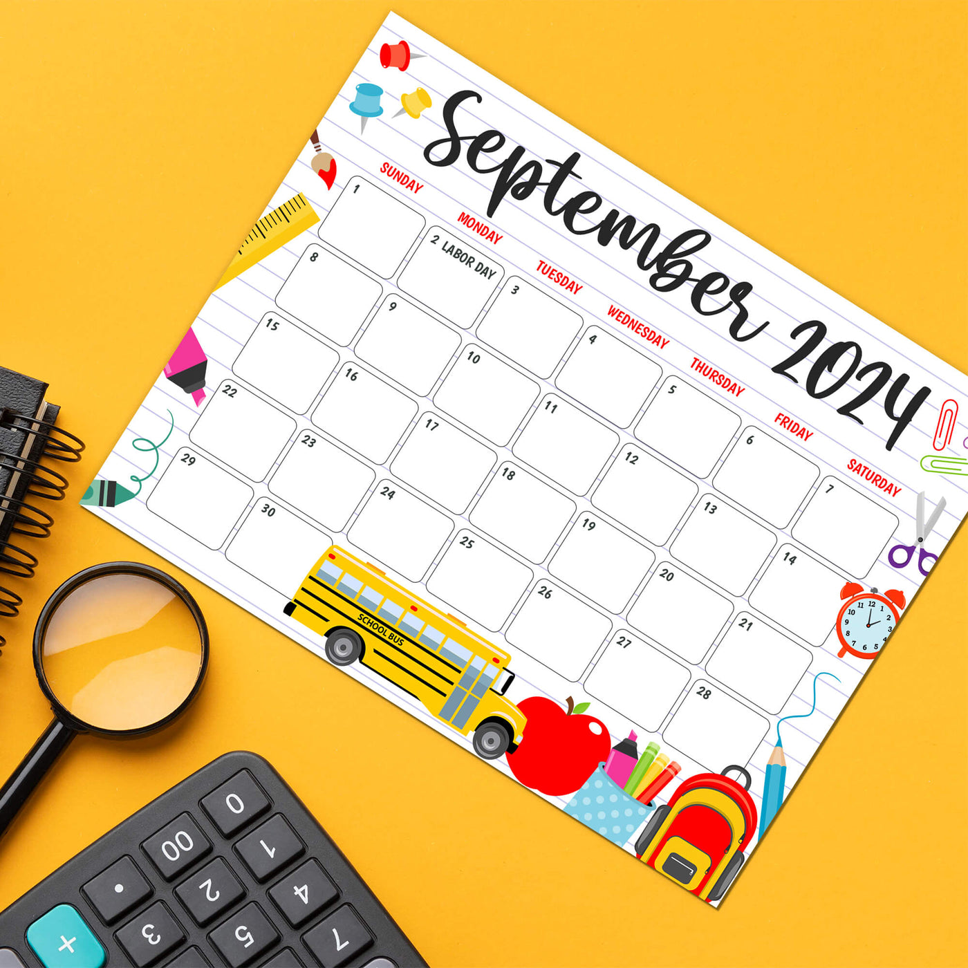 September 2024 Calendar for Back to School Planning - Posh Park