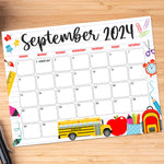 September 2024 Calendar for Back to School Planning - Posh Park