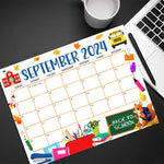 September 2024 Calendar for Back to School Theme Calendar Planner ...