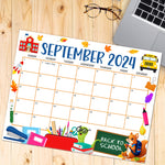 September 2024 Calendar for Back to School Theme Calendar Planner ...