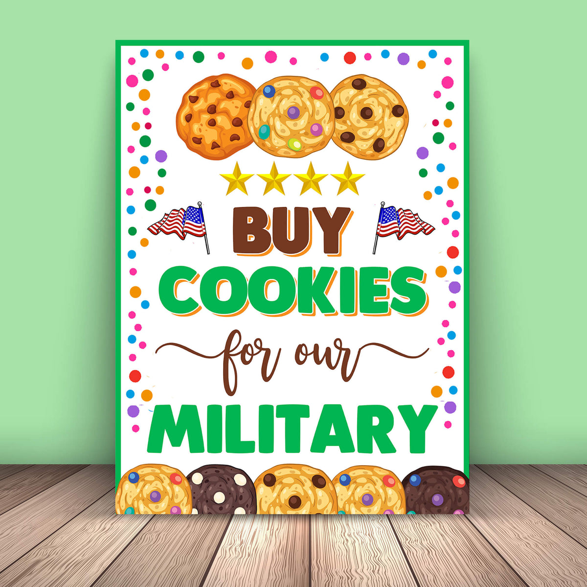 Printable Buy Cookies For Our Military | Cookies Booth Sale Sign - Posh ...