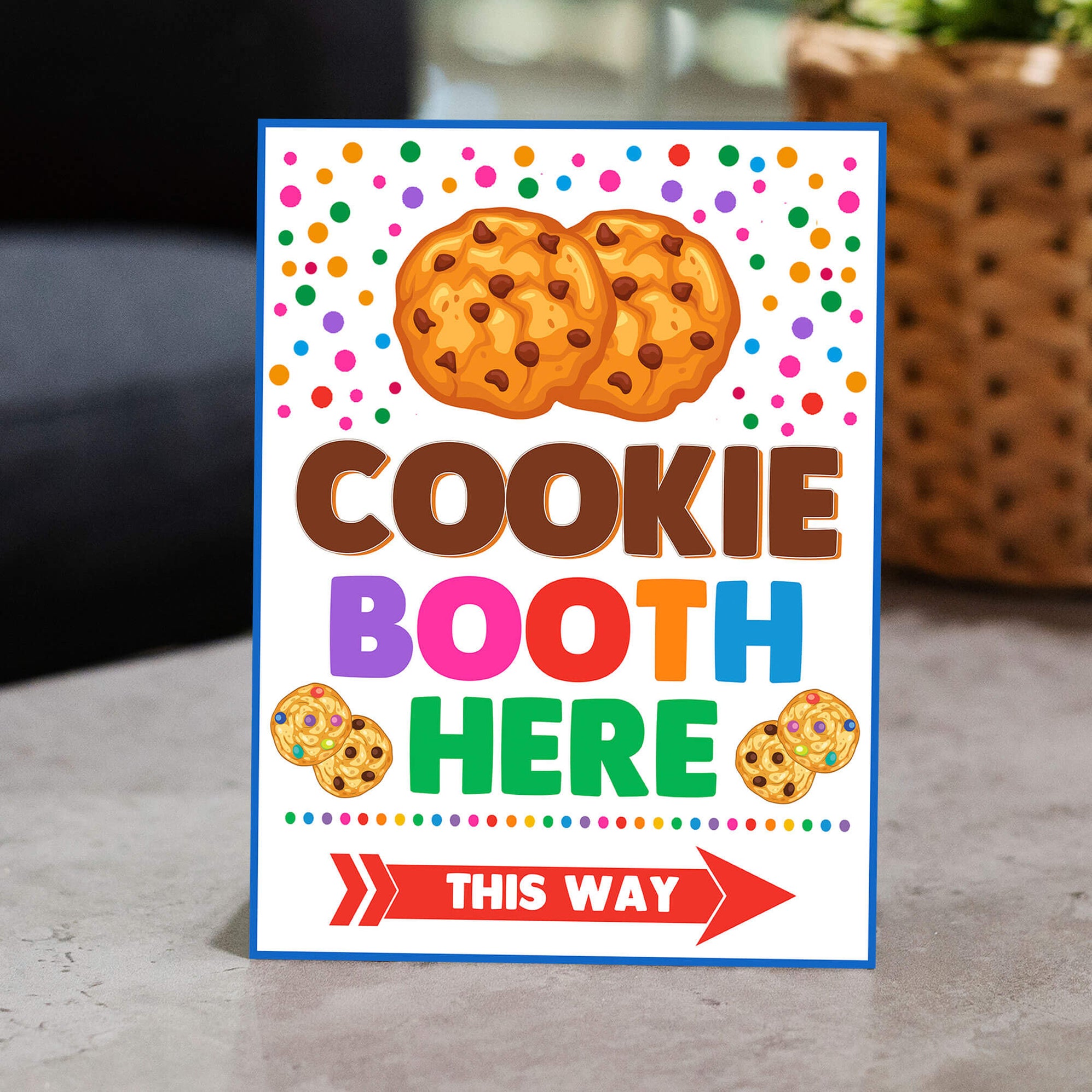 Printable Cookies Booth Here Signage | PDF Cookie Booth Sign - Posh Park