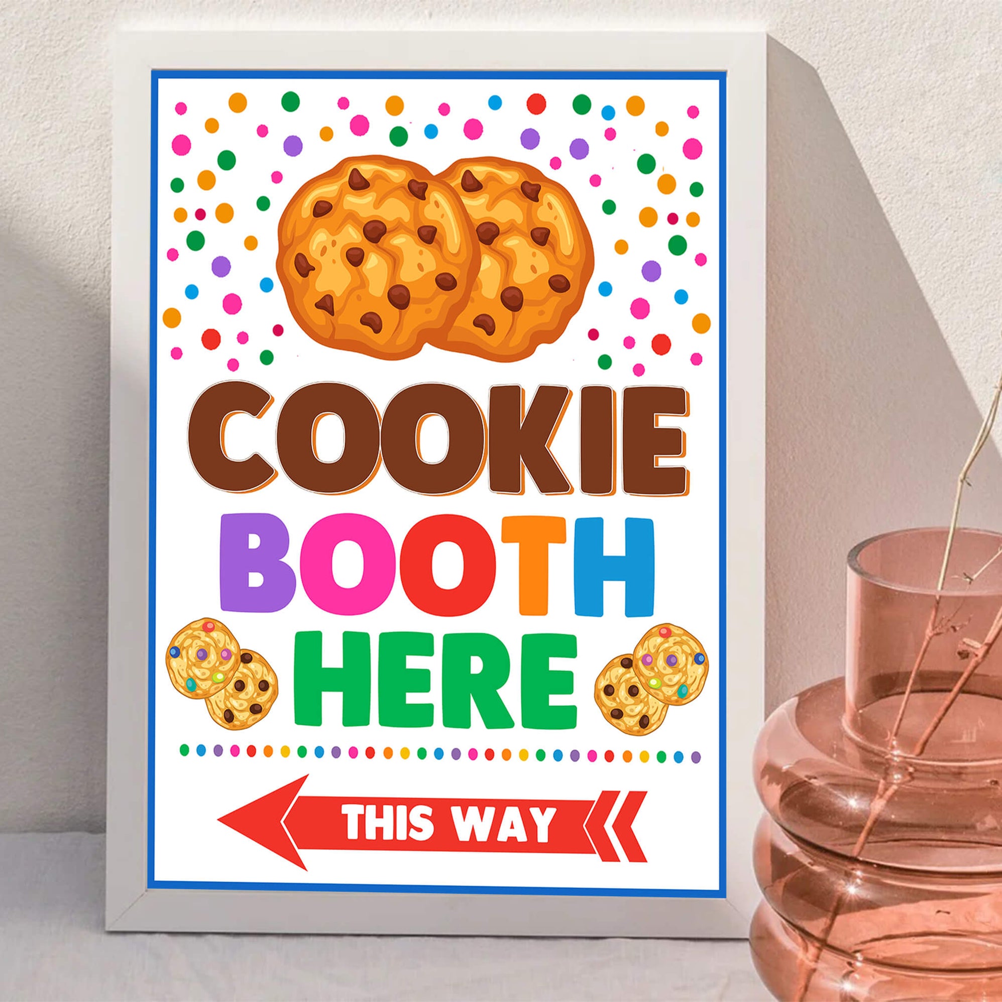 Printable Cookies Booth Here Signage | PDF Cookie Booth Sign - Posh Park