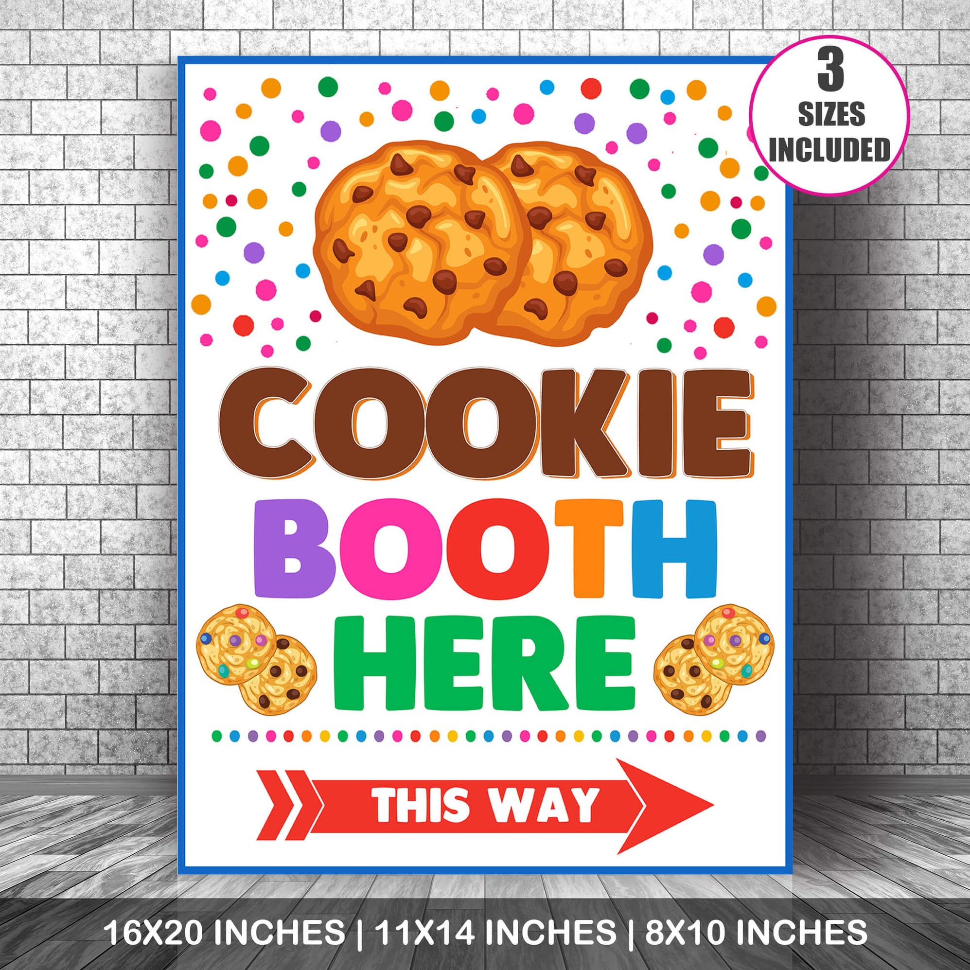 Printable Cookies Booth Here Signage | PDF Cookie Booth Sign - Posh Park