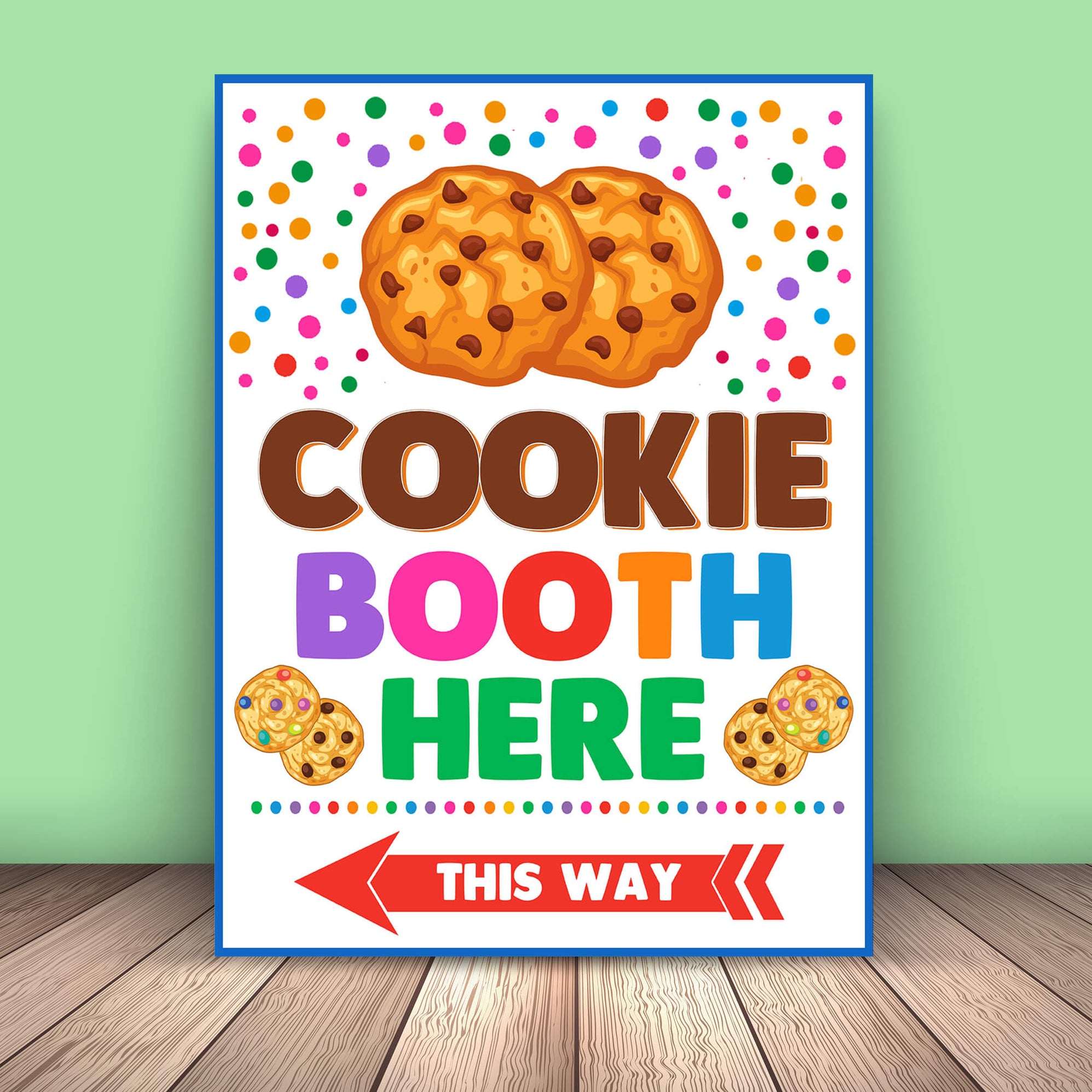 Printable Cookies Booth Here Signage | PDF Cookie Booth Sign - Posh Park
