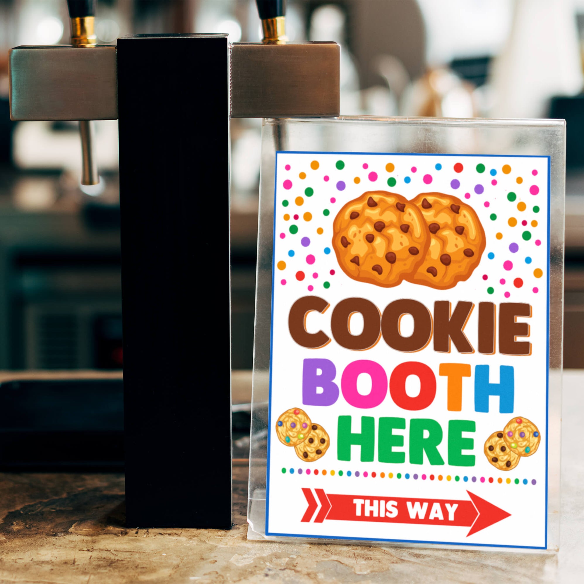 Printable Cookies Booth Here Signage | PDF Cookie Booth Sign - Posh Park