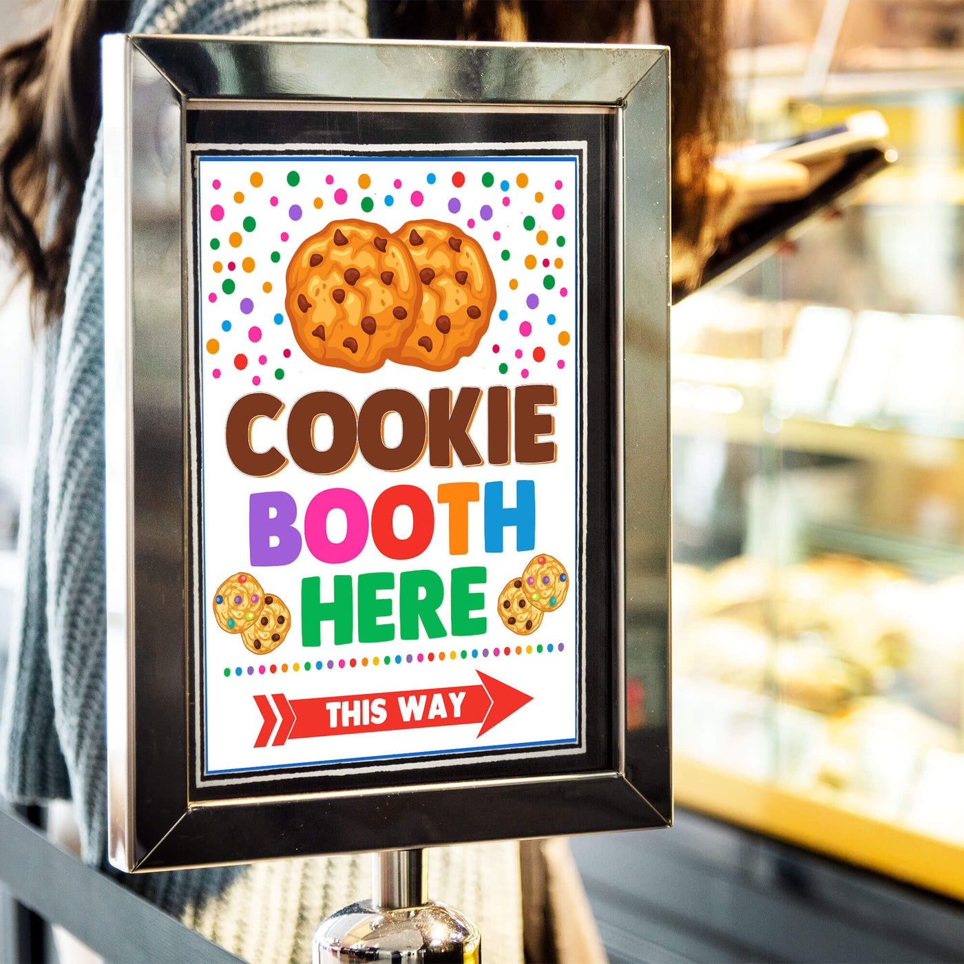 Printable Cookies Booth Here Signage | PDF Cookie Booth Sign - Posh Park