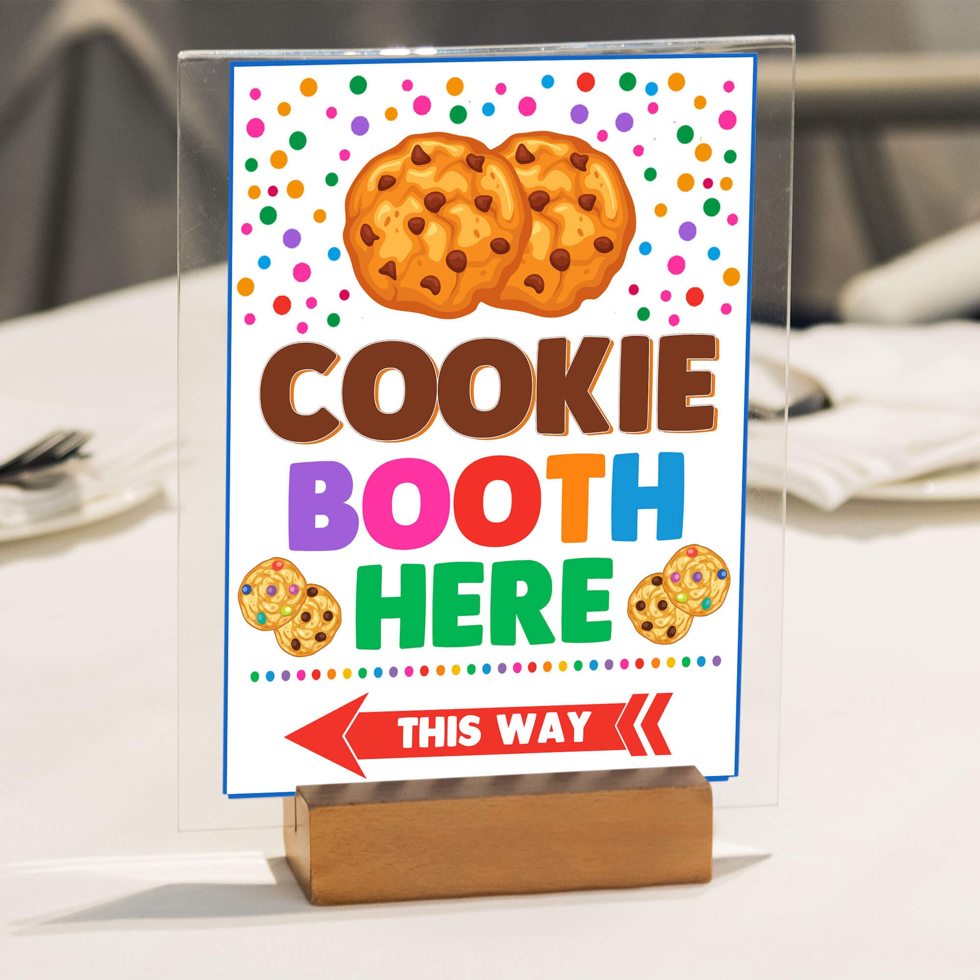 Printable Cookies Booth Here Signage | PDF Cookie Booth Sign - Posh Park