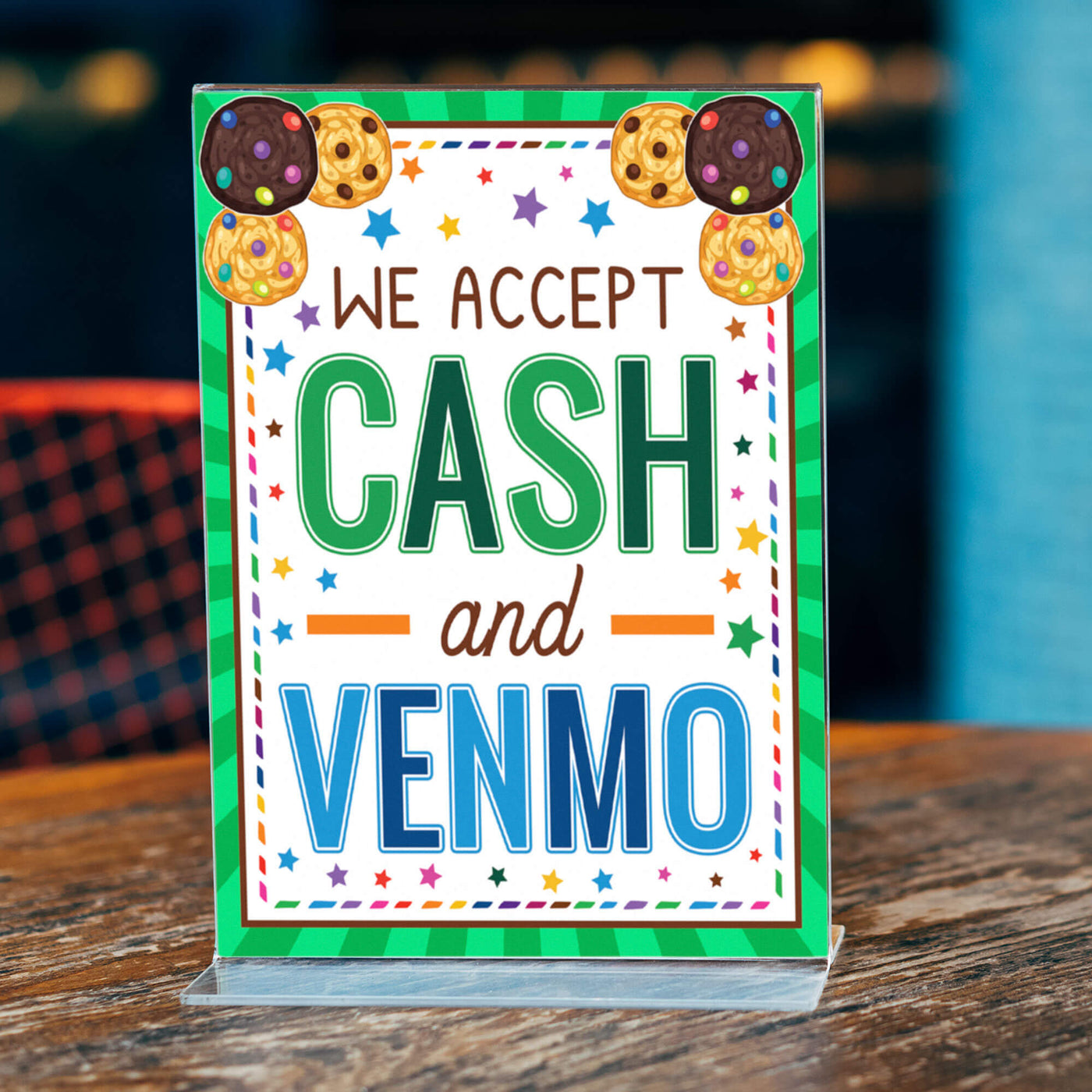 Printable We Accept Payments Sign Cash and Venmo | Cookie Sale Booth ...