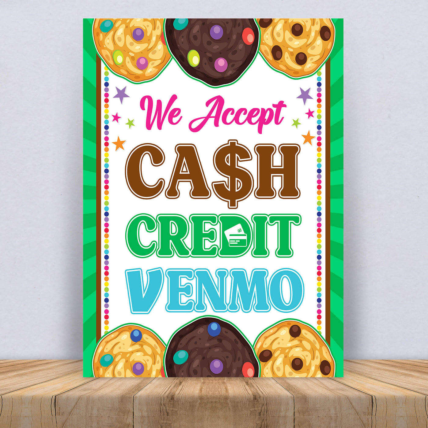 Printable We Accept Payments Sign Cash, Credit and Venmo | Fundraiser ...