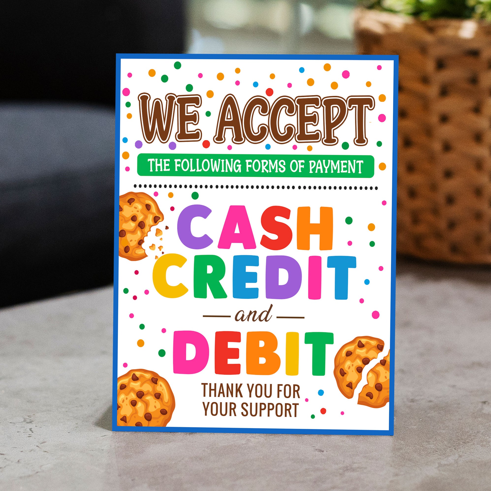 PDF Cookie Booth Sign Set | Printable We Accept Payments Sign Cash ...