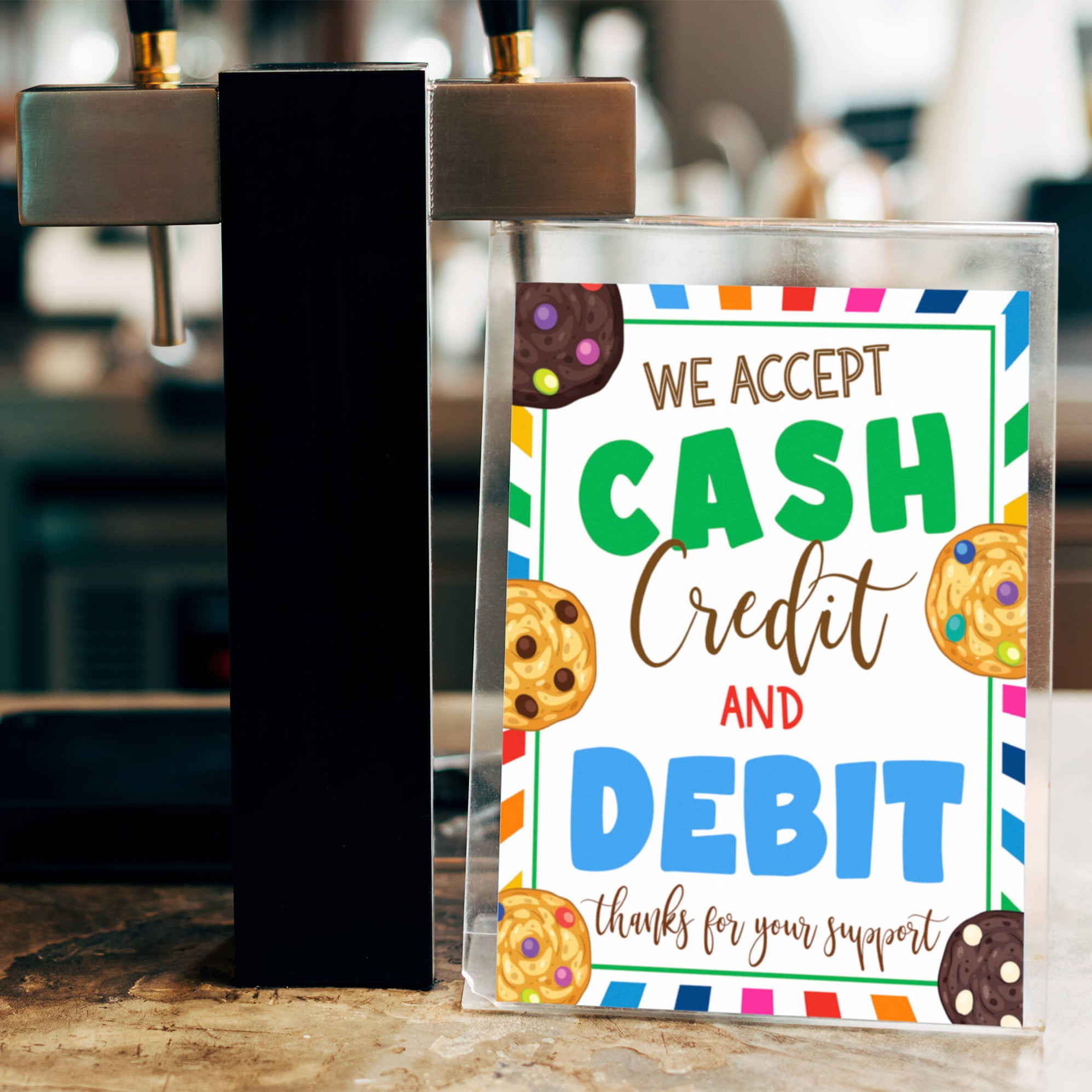 PDF We Accept Cash, Credit Debit Payments Sign | Printable Cookie ...