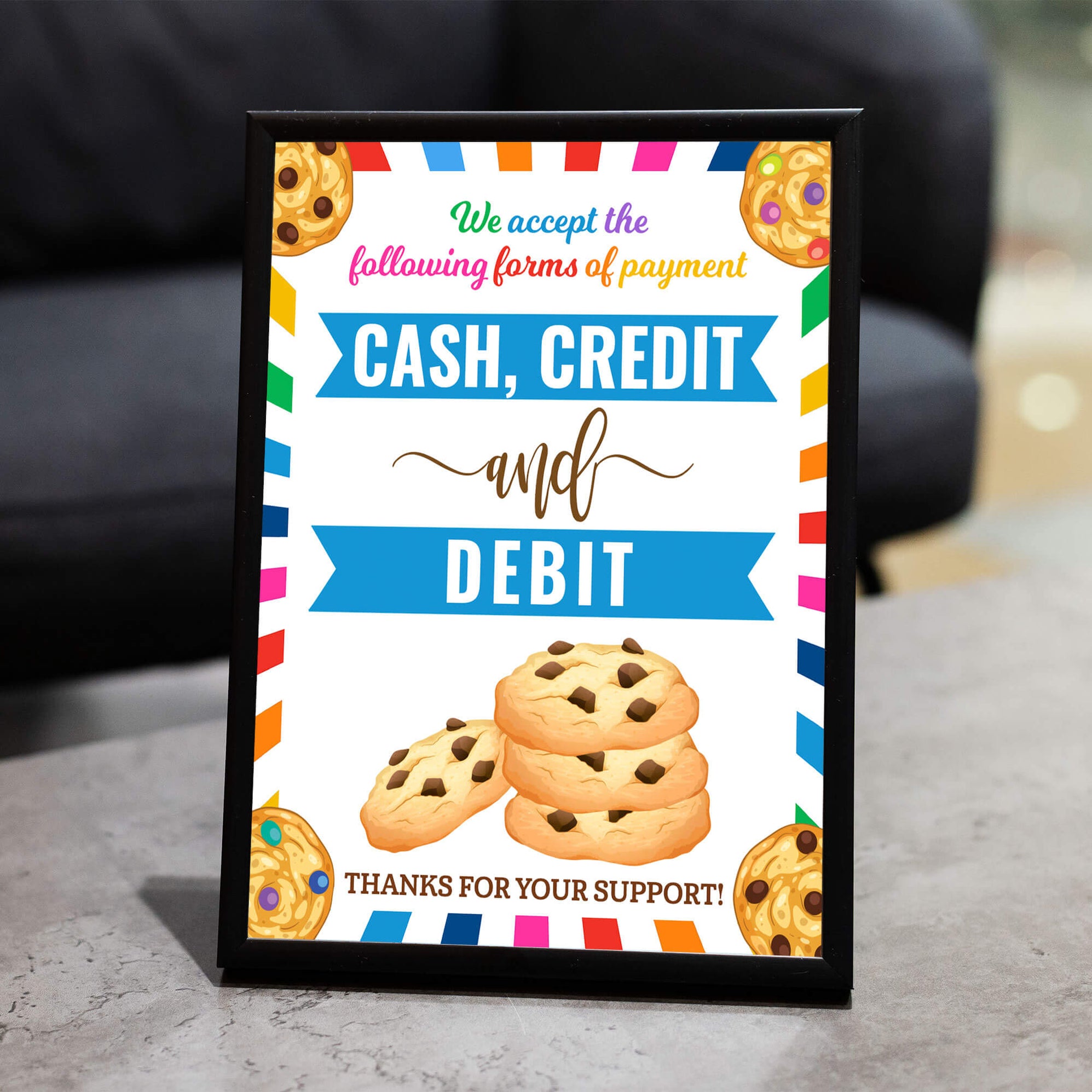Printable We Accept Cash, Credit Debit Payments Sign | PDF Cookie ...