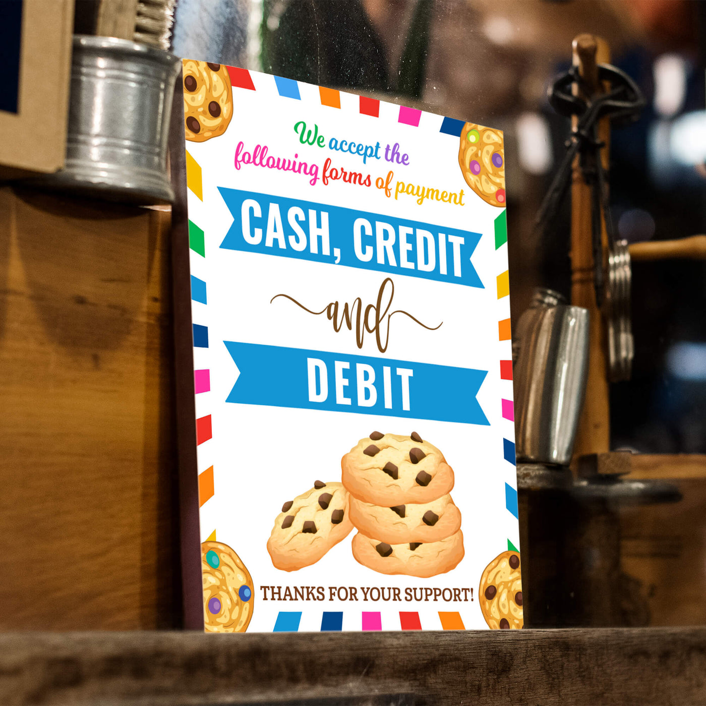 Printable We Accept Cash, Credit Debit Payments Sign | PDF Cookie ...