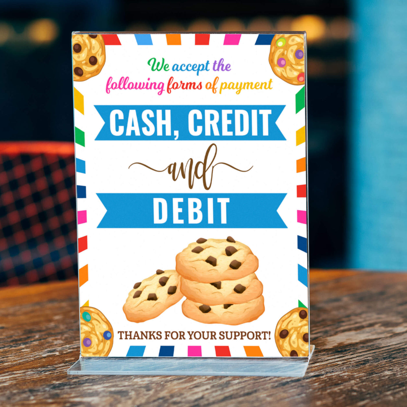 Printable We Accept Cash, Credit Debit Payments Sign | PDF Cookie ...