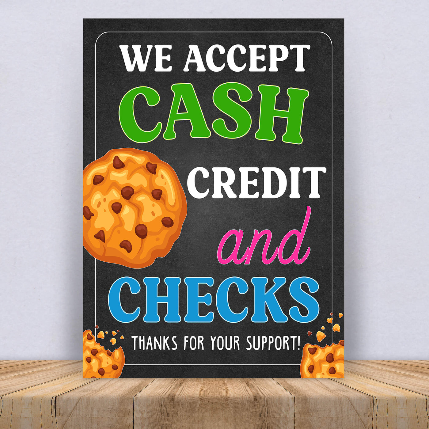 PDF Printable We Accept Payments Sign Cash Credit and Checks | Scouts ...