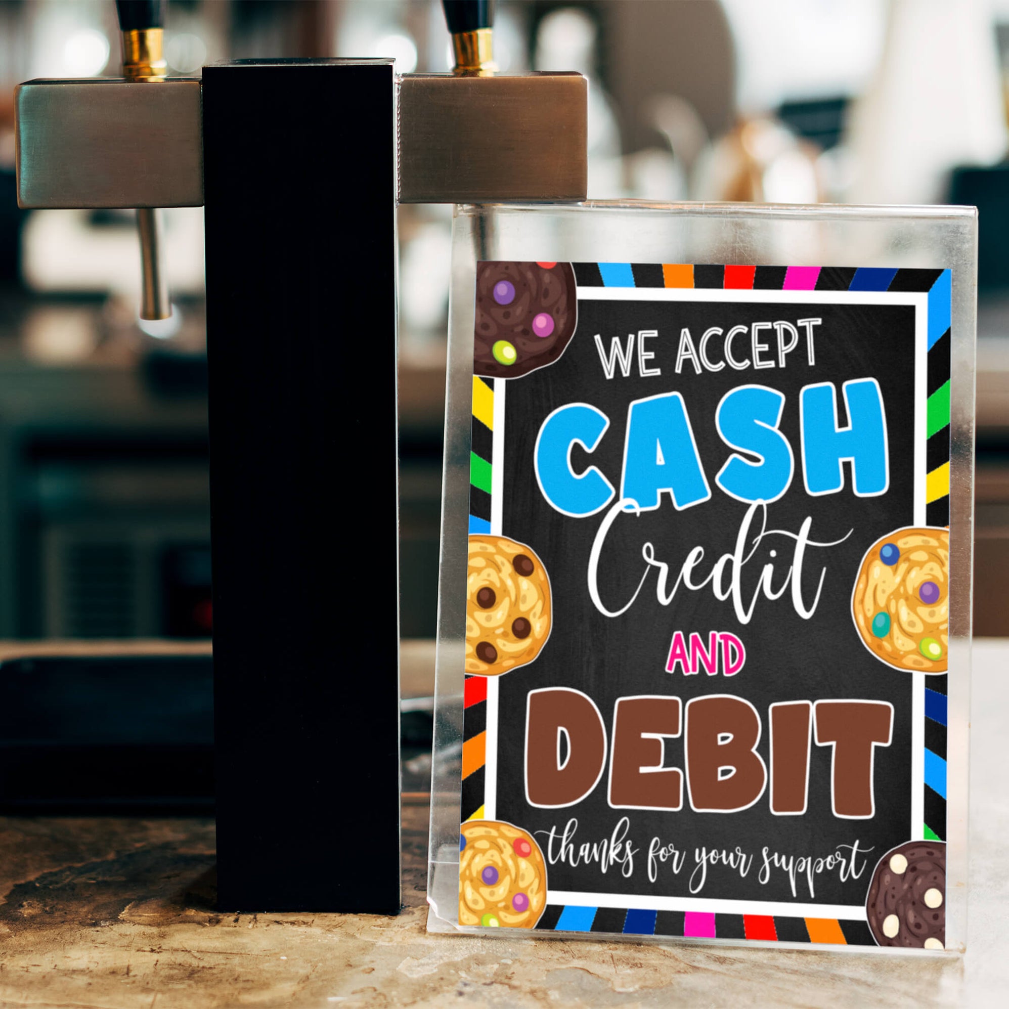 Printable Cookie Booth Payment Sign | PDF We Accept Credit Cards Scouts ...