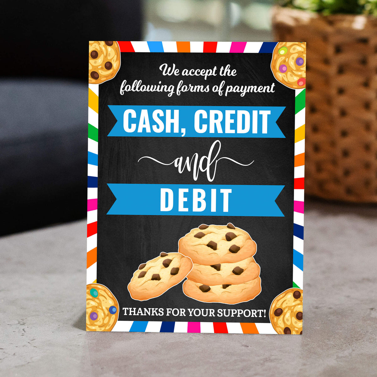 PDF We Accept Credit Cards Scouts Cookie Payment Sign | Printable Cash ...