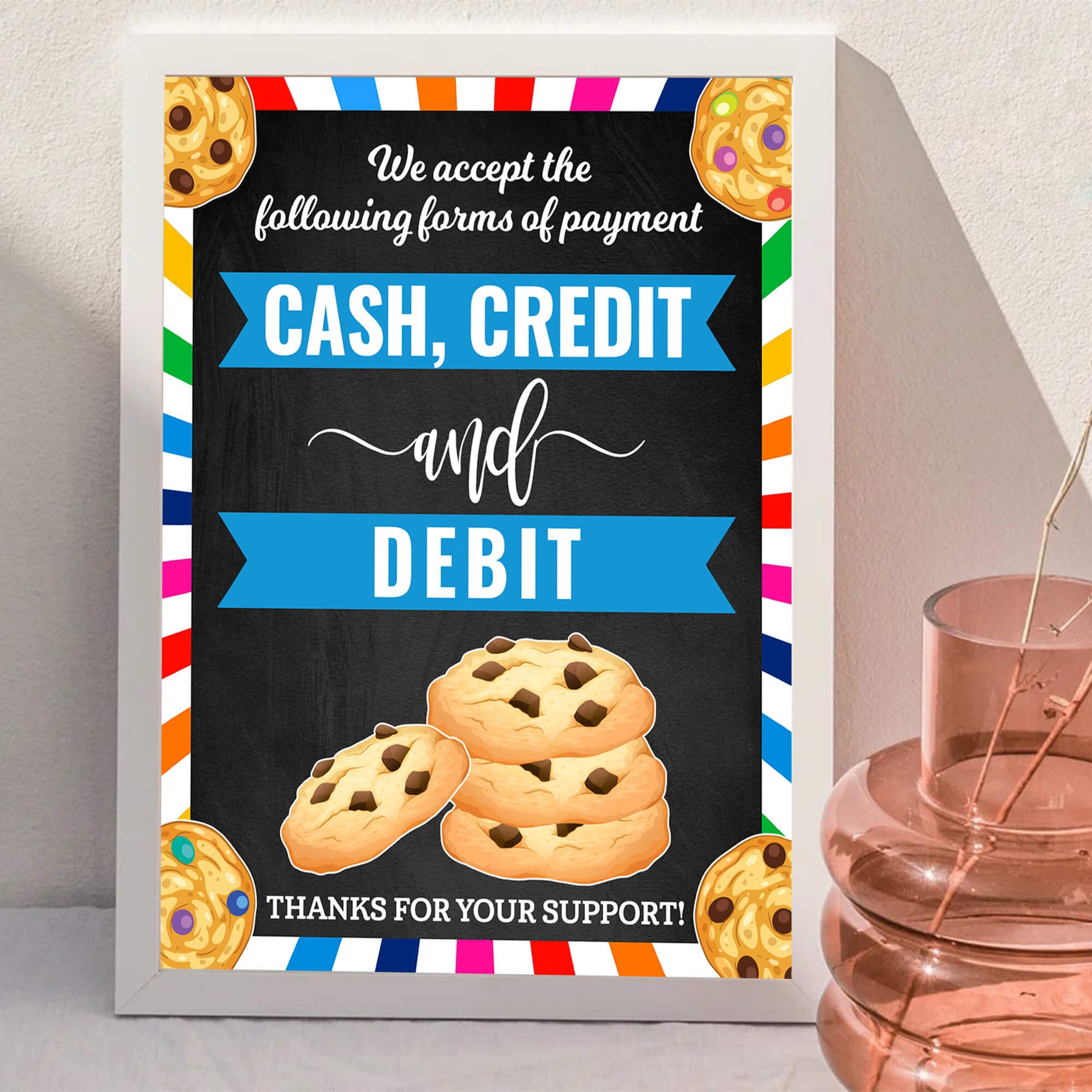 PDF We Accept Credit Cards Scouts Cookie Payment Sign | Printable Cash ...