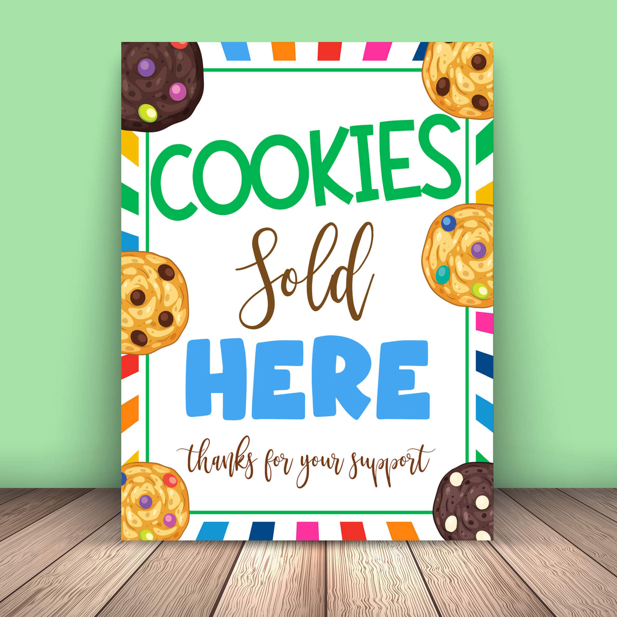 PDF Cookies Sold Here Booth Sign | Cookies Sale Booth Poster Banner ...