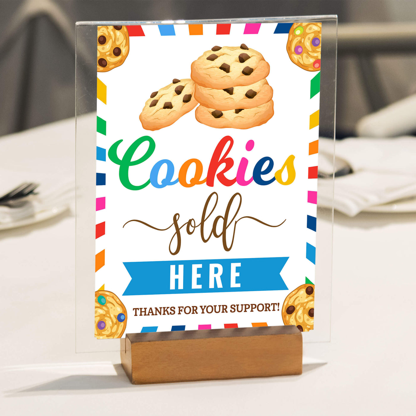 Printable Cookies Sold Here Booth Sign | Scout cookie Sale, Bake Sale ...