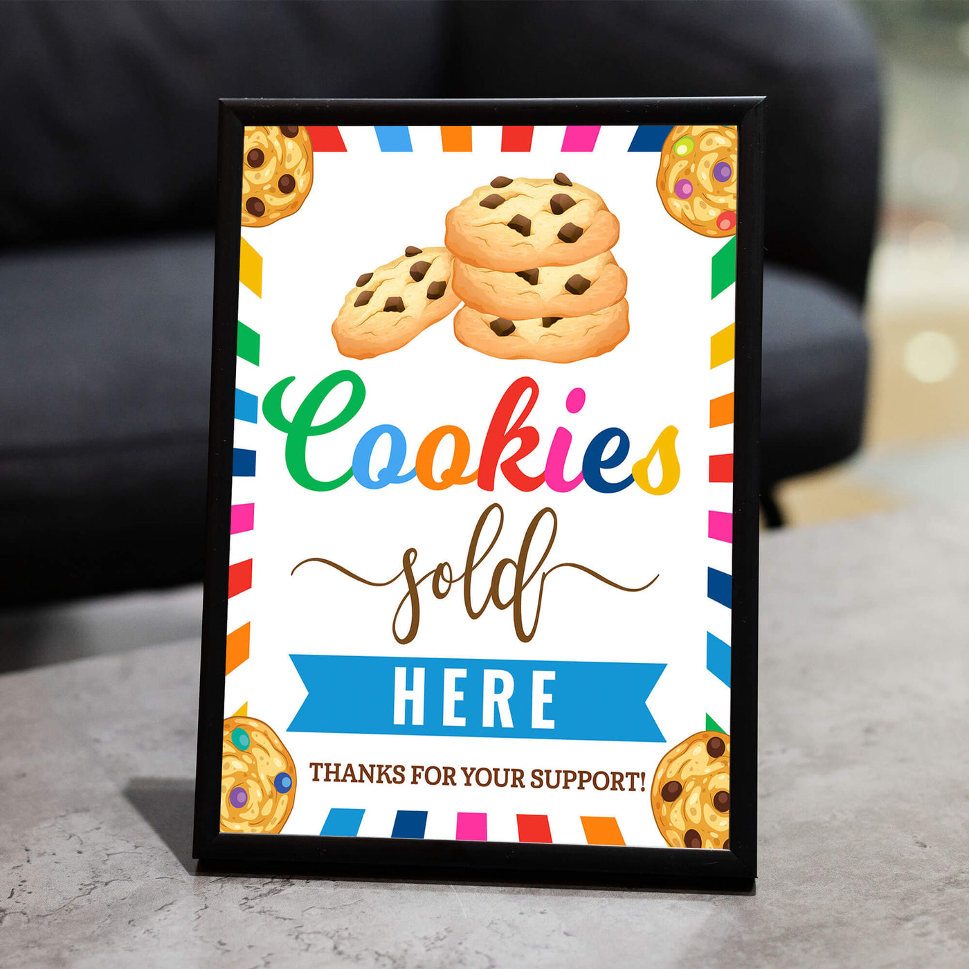 Printable Cookies Sold Here Booth Sign | Scout cookie Sale, Bake Sale ...