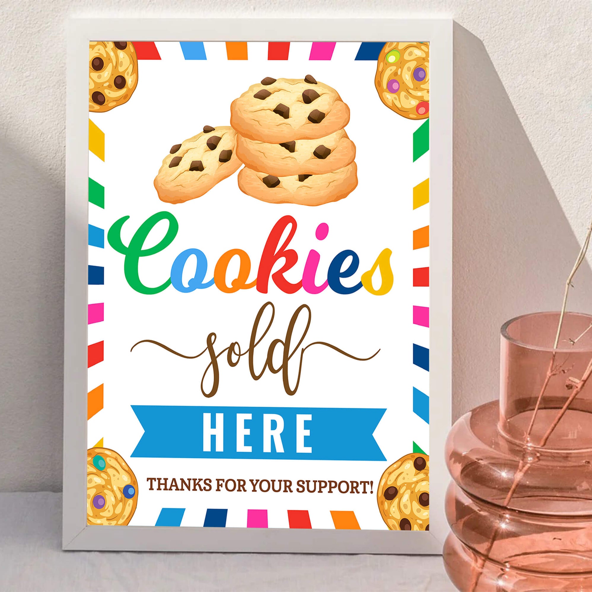 Printable Cookies Sold Here Booth Sign | Scout cookie Sale, Bake Sale ...